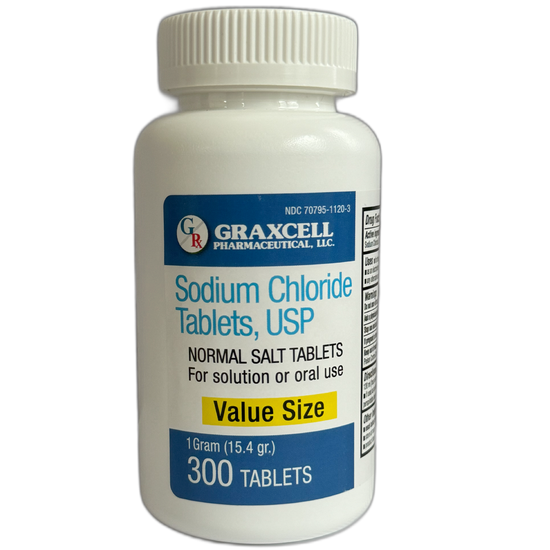 Sodium Chloride Tablets 1 Gm | 300 Count | Normal Salt Tablets | (15.4 ...